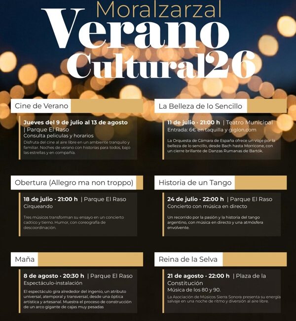 Moralzarzal se llena de vida: programación Verano Cultural 2026